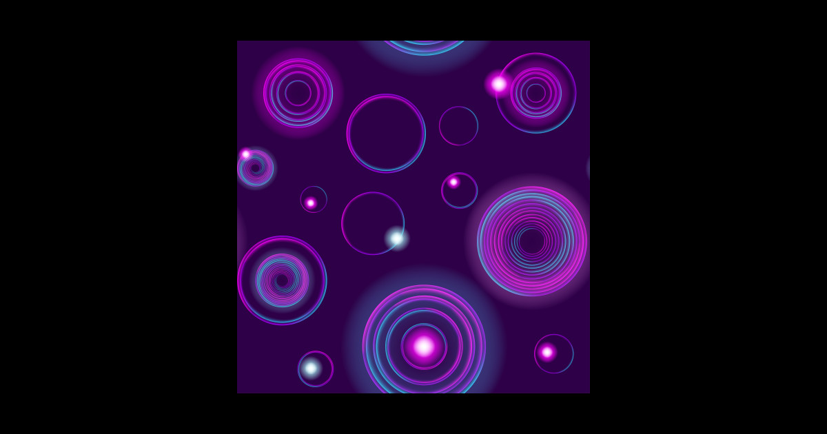 Neon Concentric Circles - Gradient - Sticker | TeePublic