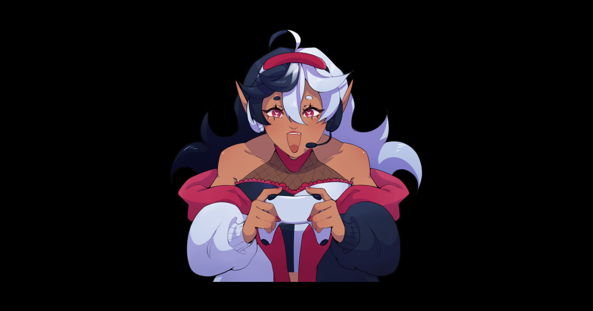 Artisticallyy Sticker - VTuber Alien Girl Video Gaming Excitedly ...