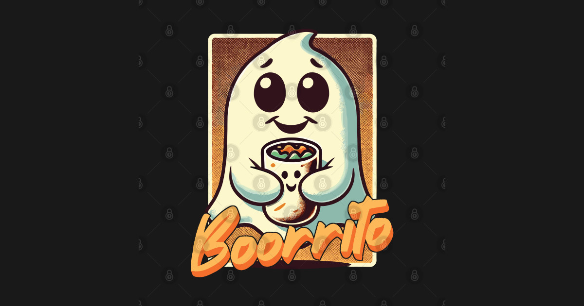 Cute Ghost Boorrito Hugging Burrito - Halloween Enthusiasts - T-Shirt ...