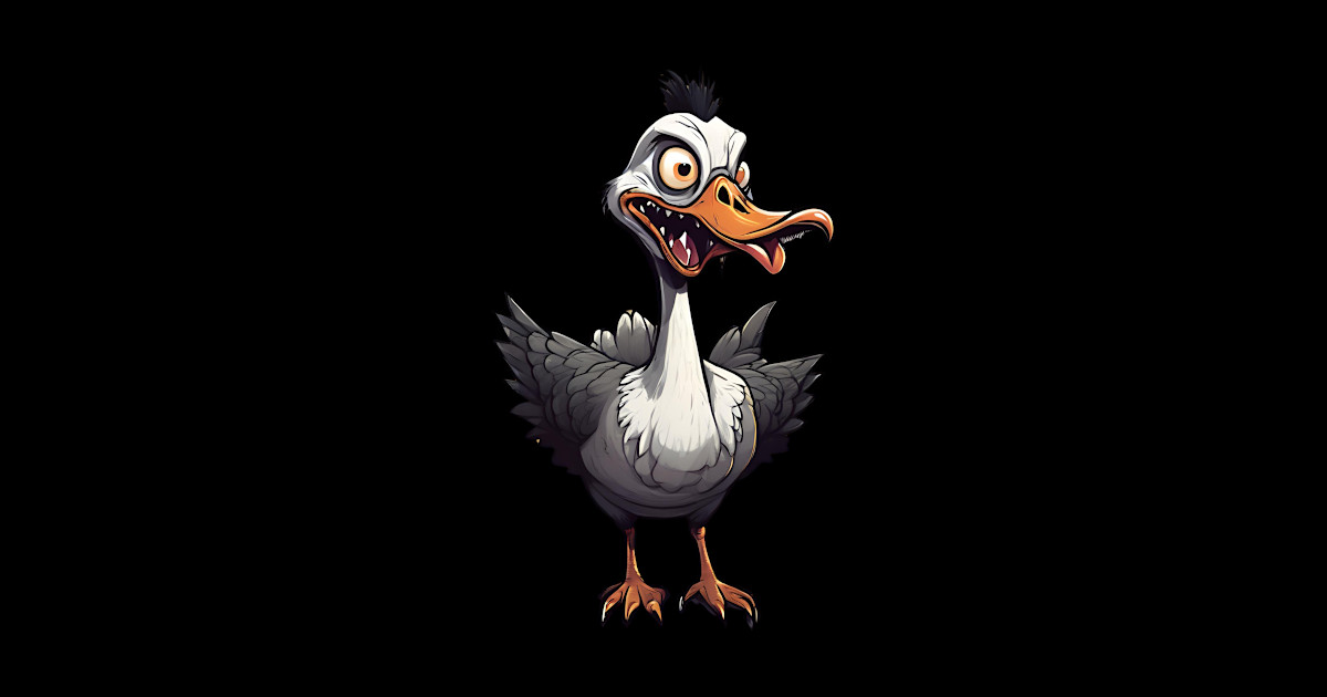 Monster Goose Cartoon - Adorable Goose Cartoon - Posters and Art Prints ...
