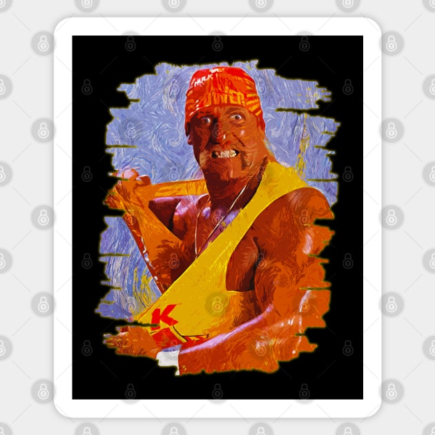 Hulk hogan | 90s WWE | Brush Art - Hulk Hogan - Sticker | TeePublic
