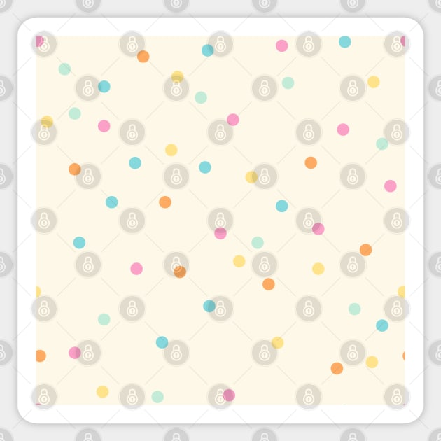 Colorful pastel dots over cream background - Retro Colors - Sticker ...