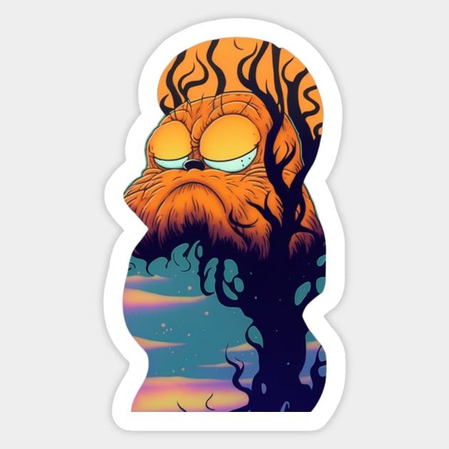 Angry Cat Cartoon - Cartoon Art - Sticker | TeePublic