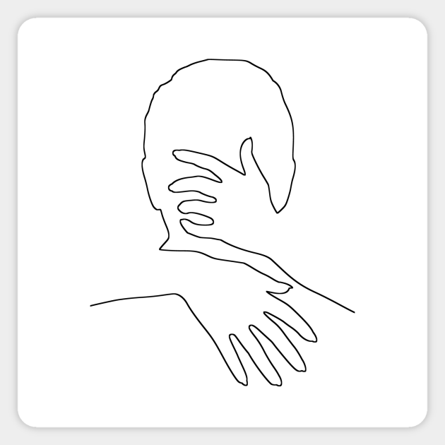 My Valentine Tight Hug Black Line Drawing On White - Valentine ...