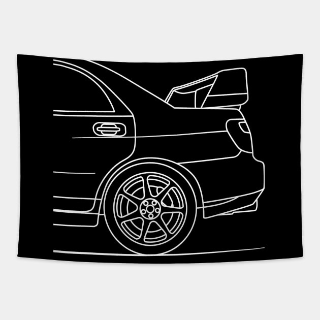 JDM Rally Car Outline - Subie - Tapestry | TeePublic