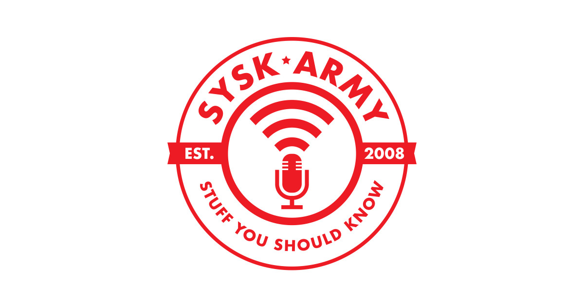 SYSK Army - Red Logo - Stuff You Should Know - T-Shirt | TeePublic