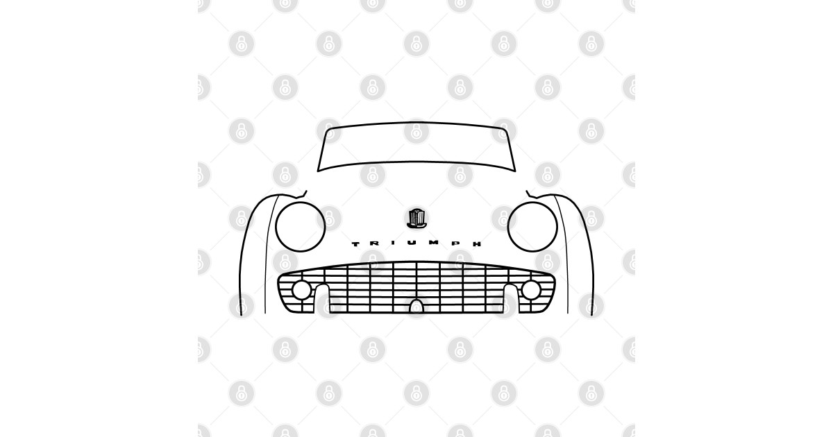Triumph TR3 classic car outline graphic (black) - Triumph - T-Shirt ...