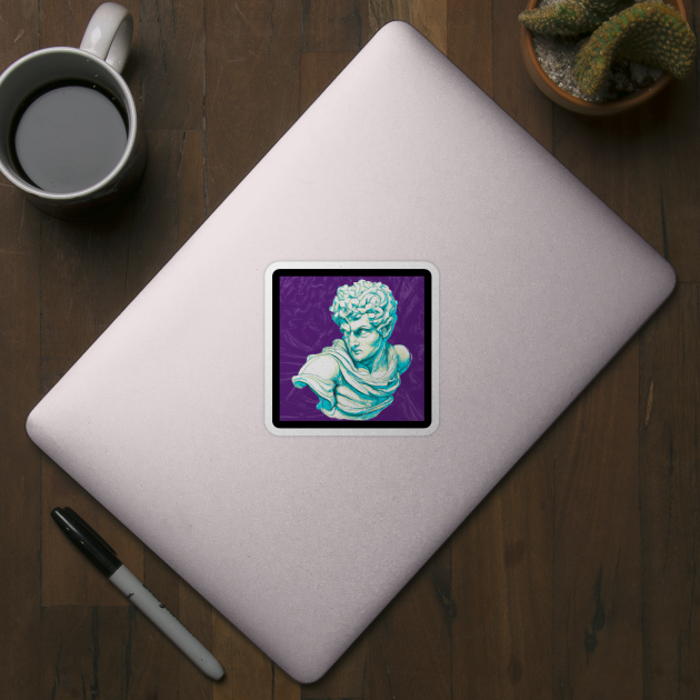 Angered Bust Of David - Statue - Sticker | TeePublic