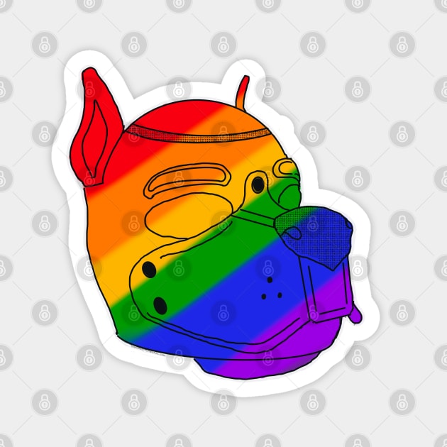 Gay pride flag pup hood - Human Pup - Magnet | TeePublic