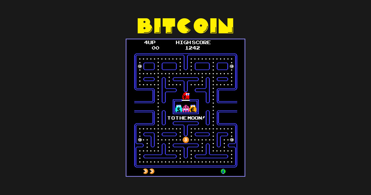 Bitcoin Pac-Man - Bitcoin - T-Shirt | TeePublic