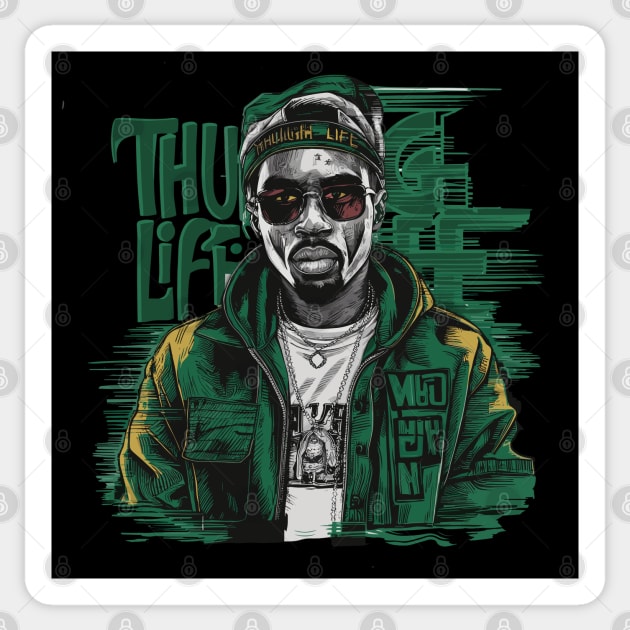 Black Guy Thug Life Design - Thug Life - Sticker | TeePublic