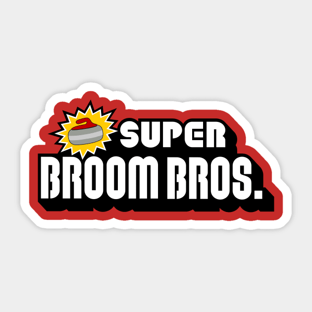 Super Broom Bros. Logo - Curling - Sticker | TeePublic