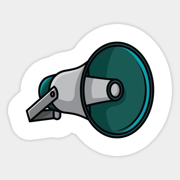 Megaphone Speaker Sticker vector illustration. Marketing time concept ...