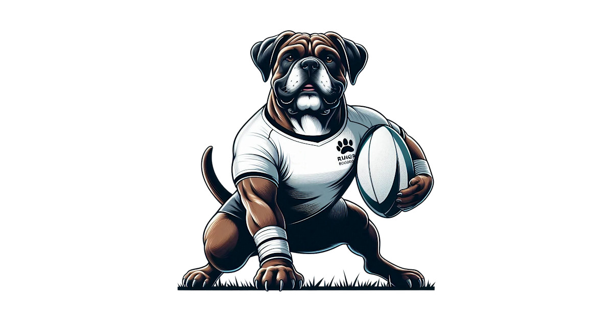 Rugby Player Bulldog - Rugby Player Bulldog - T-Shirt | TeePublic