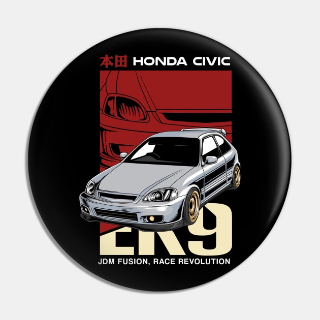 Civic EK9 JDM Fusion - Honda Civic Ek9 - Pin | TeePublic