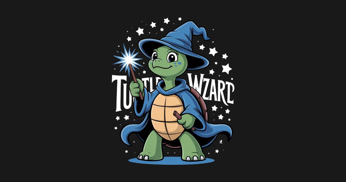 Magic Turtle as Wizard with Wand Costume - Turtle Funny - T-Shirt ...