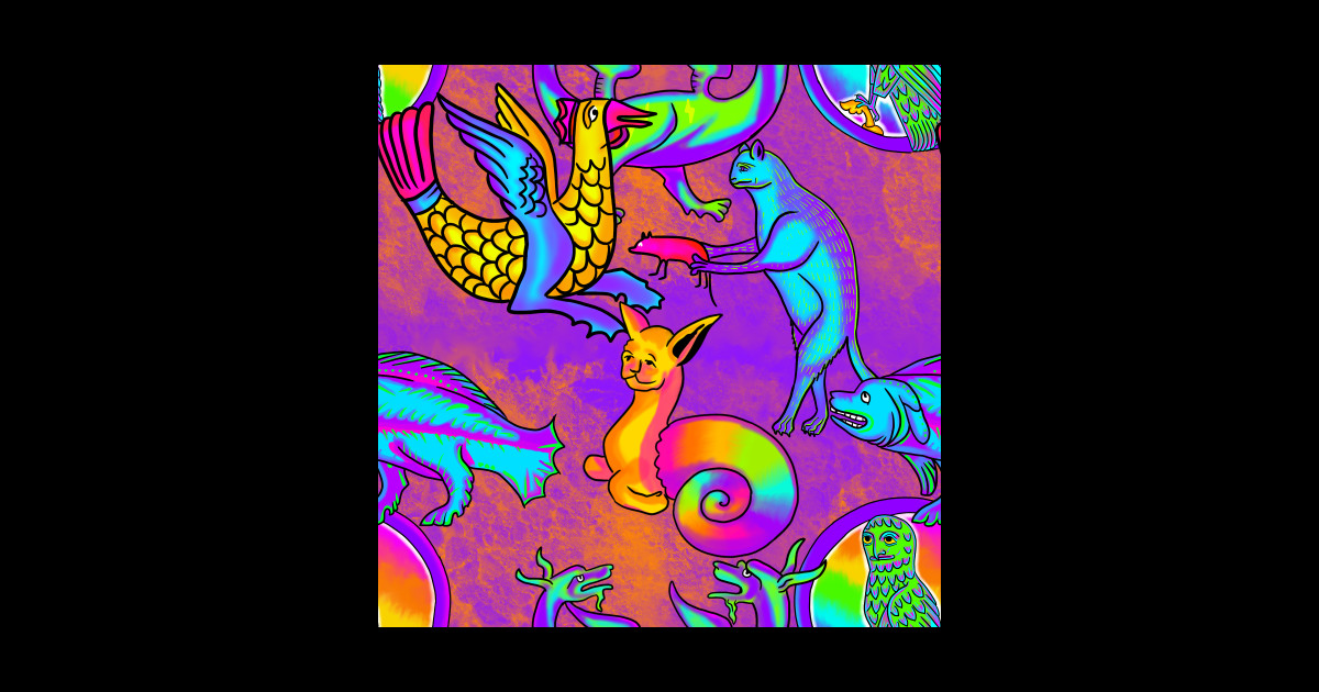 Garish 90's Medieval Art Frank Style Rainbow Print Purple - Garish ...