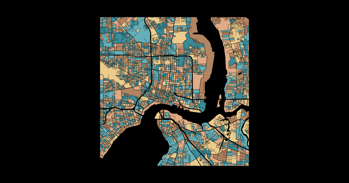 Jacksonville Map Pattern in Mid Century Pastel - Jacksonville Map ...