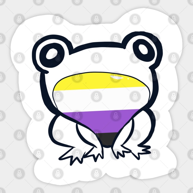 Non-Binary Pride Frog - Frog - Sticker | TeePublic