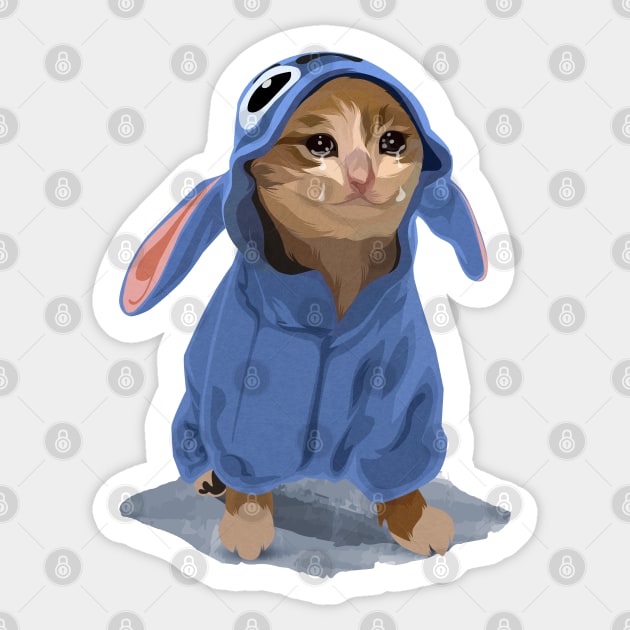 stitch crying sticker