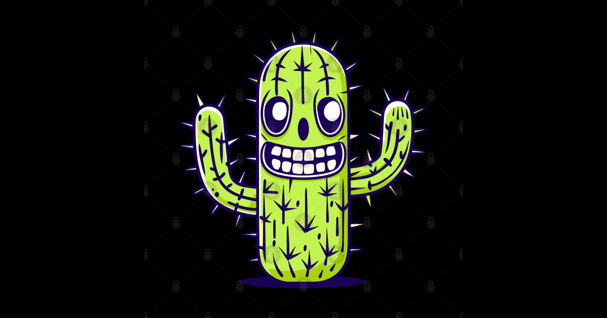 Creepy Cactus of cartoon - Creepy Cactus Of Cartoon - Sticker | TeePublic