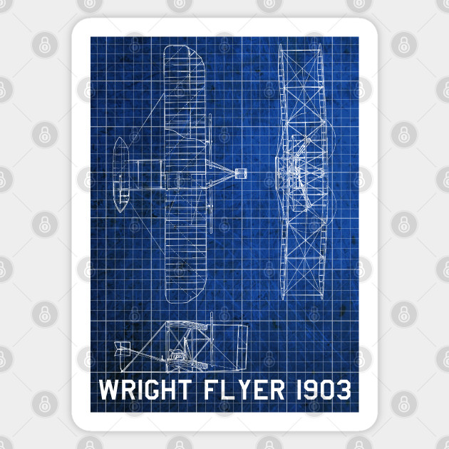 Blueprint of Wright Flyer 1903 - Wright Flyer - Sticker | TeePublic