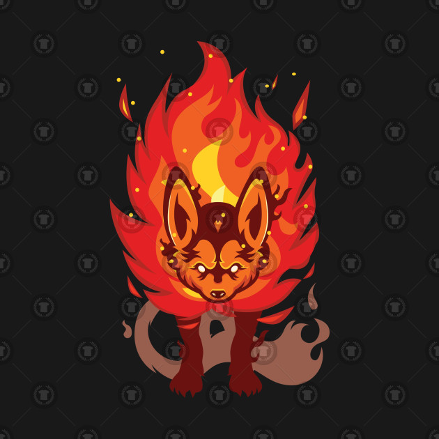 Burning Fox - Animation - T-Shirt | TeePublic