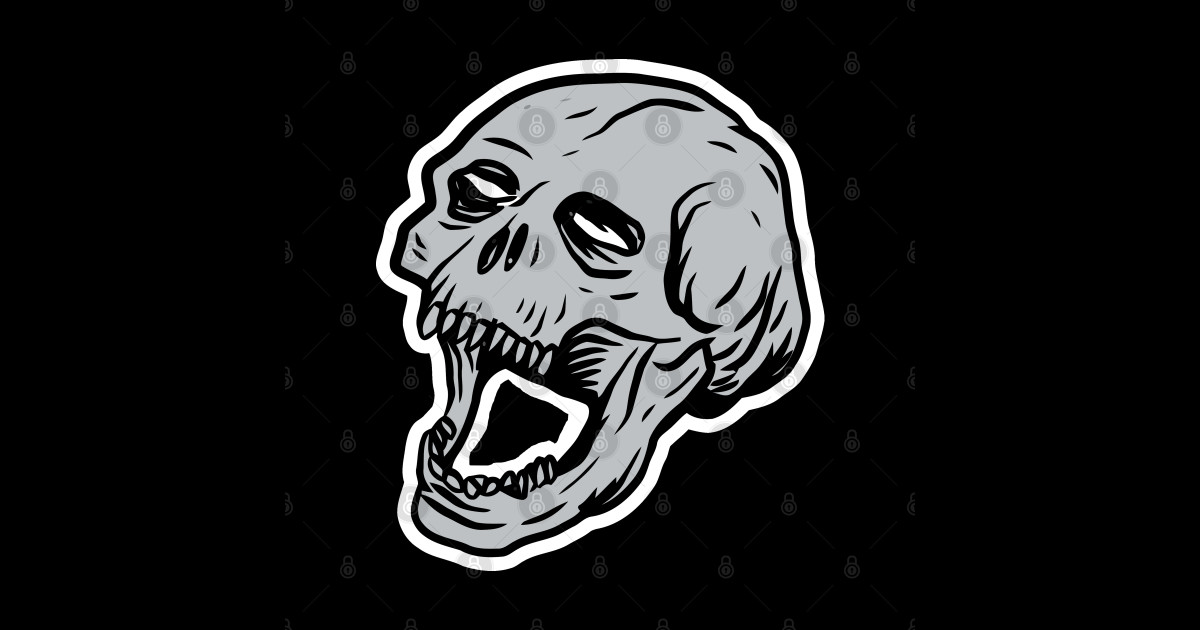 Skull head with blank, soulless eyes. - Skull Head - Sticker | TeePublic