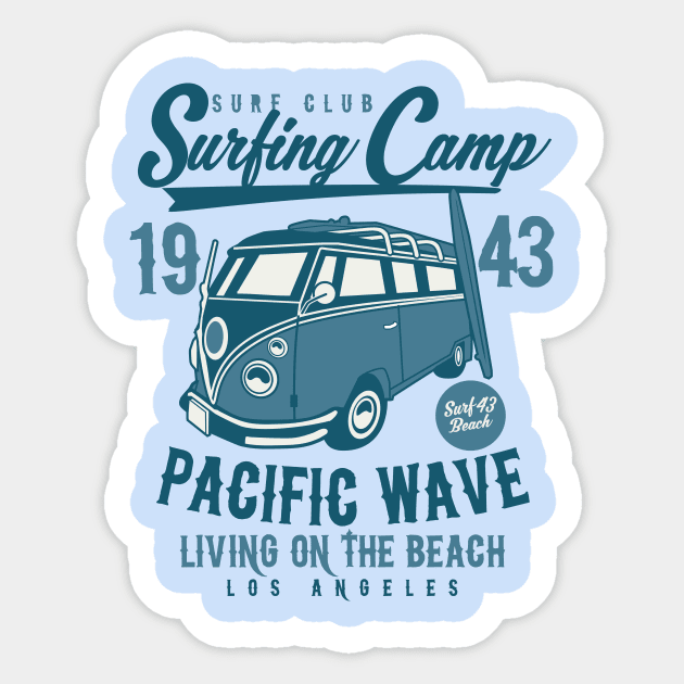 Surfing Camp Beach - Surfing - Sticker | TeePublic