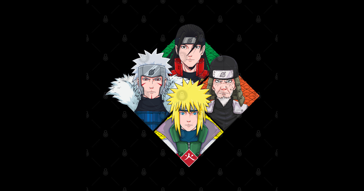 The Four Hokage of Konoha - Anime - Sticker | TeePublic