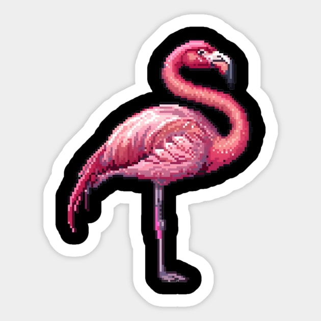 16-Bit Flamingo - Flamingo - Sticker | TeePublic