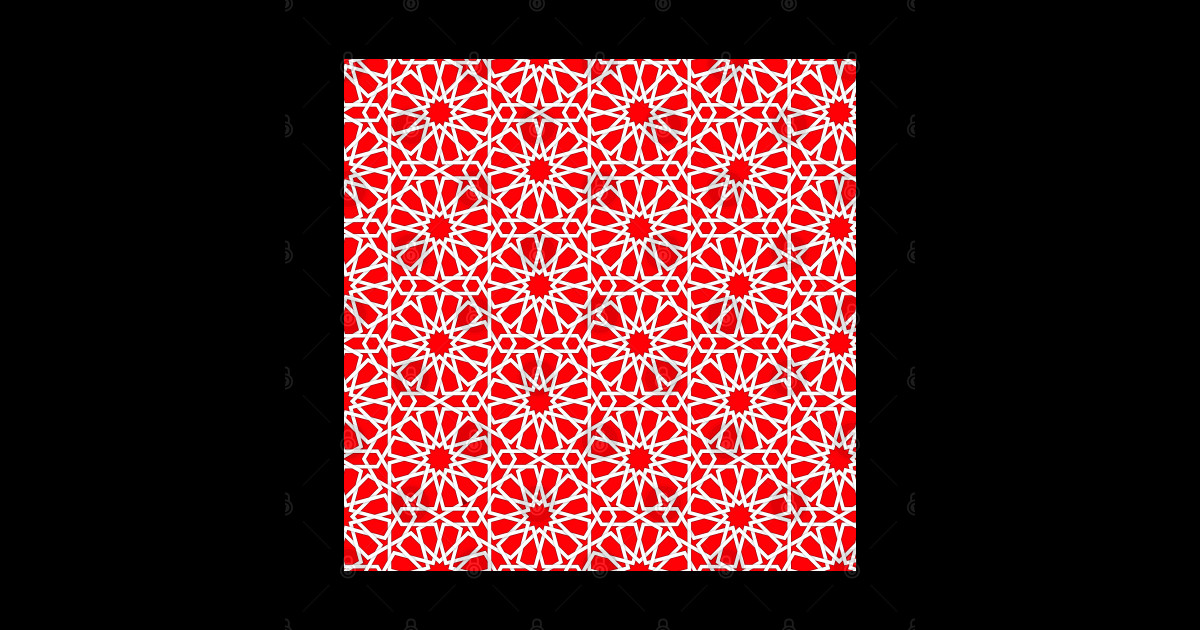 Red and White Star Moroccan Star Pattern - Morocco - Sticker | TeePublic