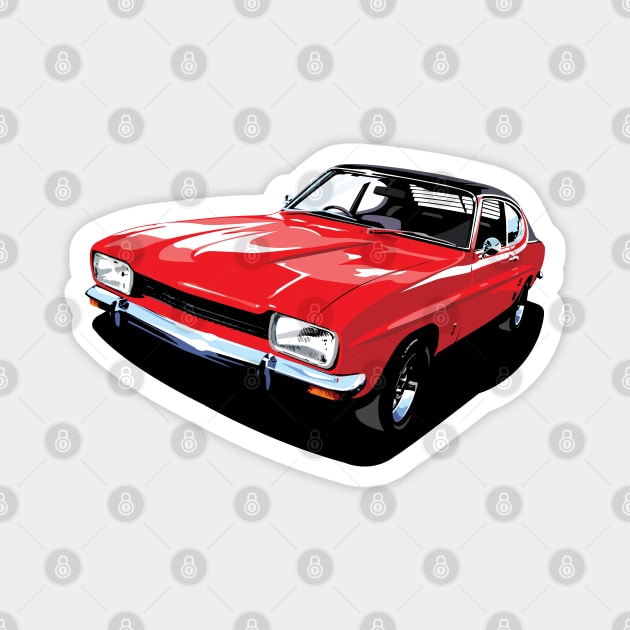 British Ford Capri in red - Ford Capri - Magnet | TeePublic