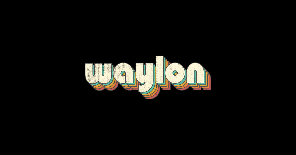 Retro Vintage Rainbow Waylon Letters Distressed Style - Waylon Letters ...