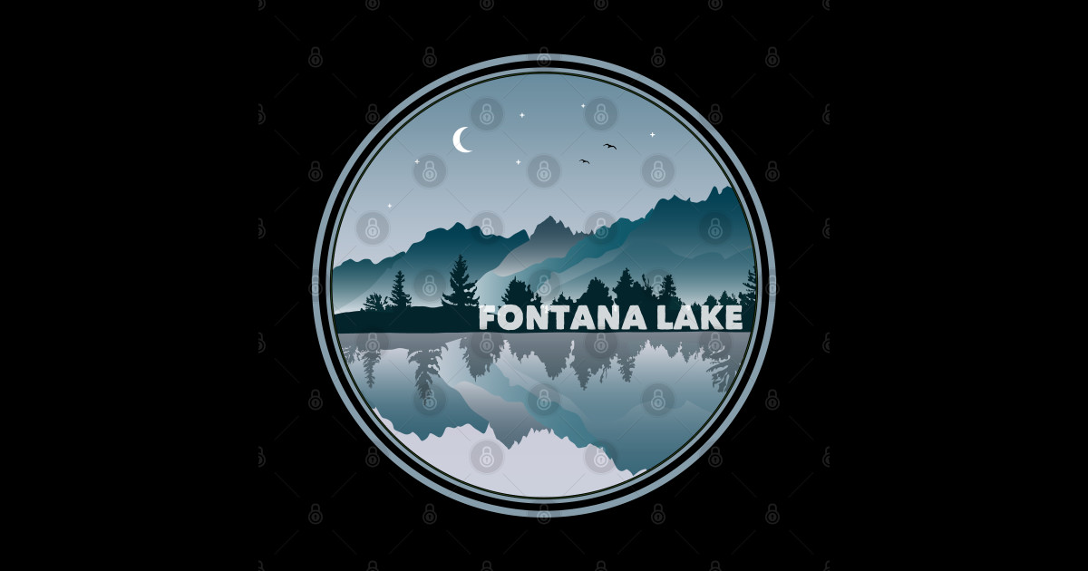 Fontana Lake North Carolina Reflection - Fontana Lake - Sticker | TeePublic Fontana Lake North Carolina Reflection - Fontana Lake - Sticker | TeePublic