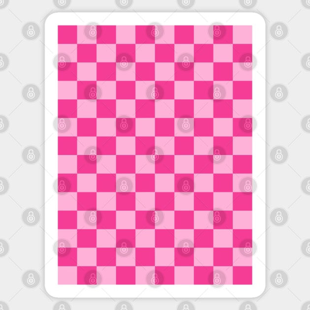 Pink Checkered Pattern - Checkerboard - Sticker | TeePublic