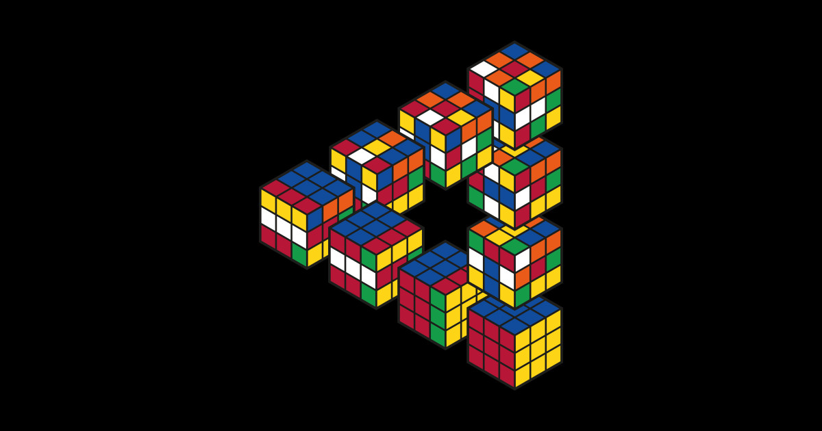 Rubiks Cube Penrose Triangle Optical Illusion - Inspired by Escher ...