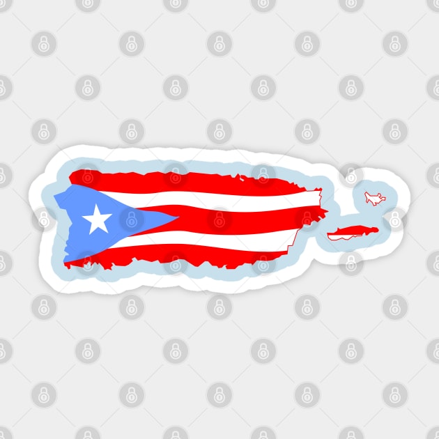 Puerto Rico Map Boricua Flag with Vieques and Culebra - Puerto Rico ...