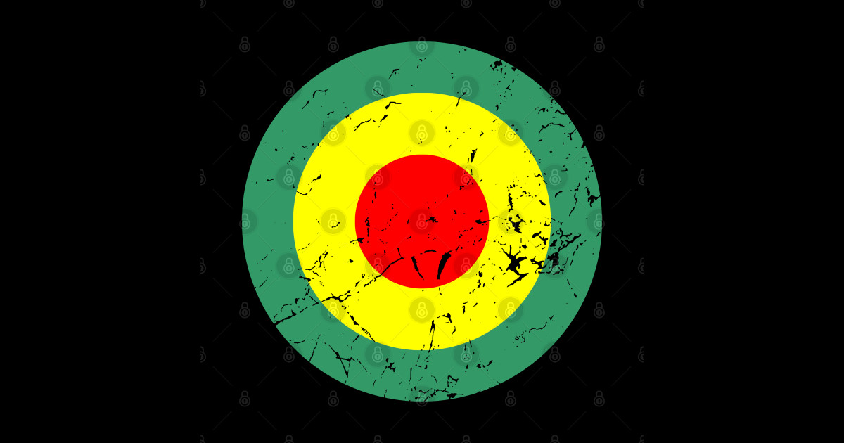 DISTRESSED ROUNDEL - Red Yellow Green - Roundel - Sticker | TeePublic