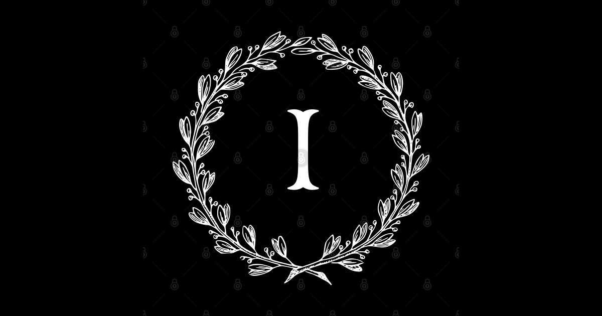 Beautiful Letter I Alphabet Initial Monogram Wreath - Letter I ...