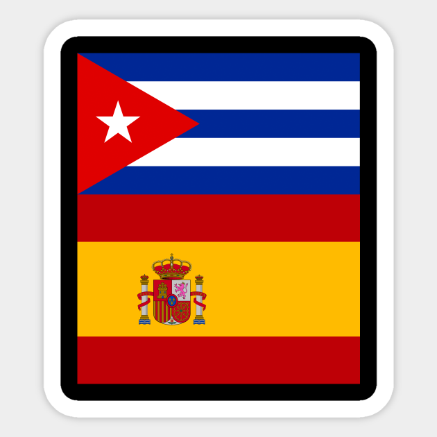 Cuba Spanish Espana Flag - Spain Cuba - Sticker | TeePublic
