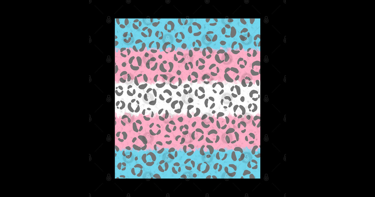 Transgender pride flag, grey leopard pattern - Transgender Pride Flag ...