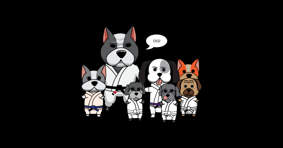 dog jitsu class pic - Jiu Jitsu Funny - Sticker | TeePublic