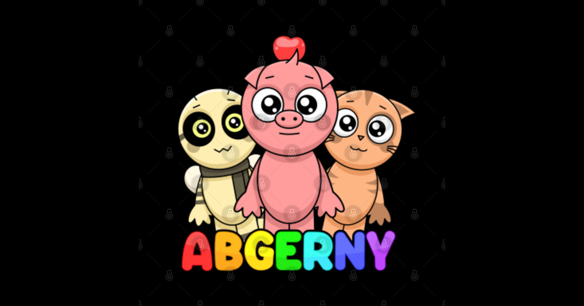 Abgerny Cute Characters - Abgerny - Sticker | TeePublic