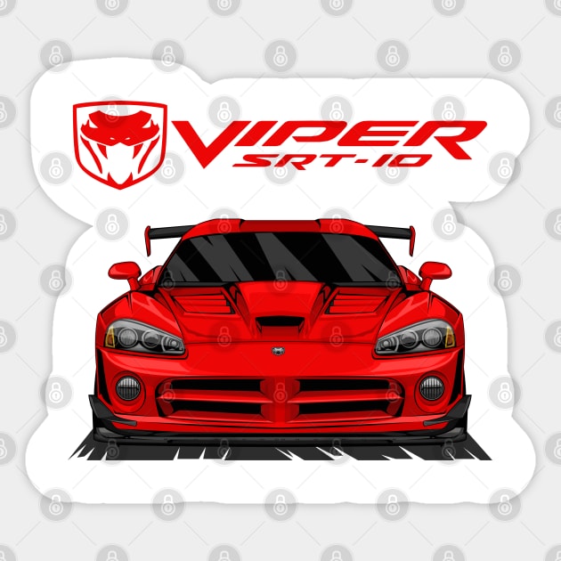 DODGE VIPER SRT 10 (RED) - Dodge Viper - Sticker | TeePublic