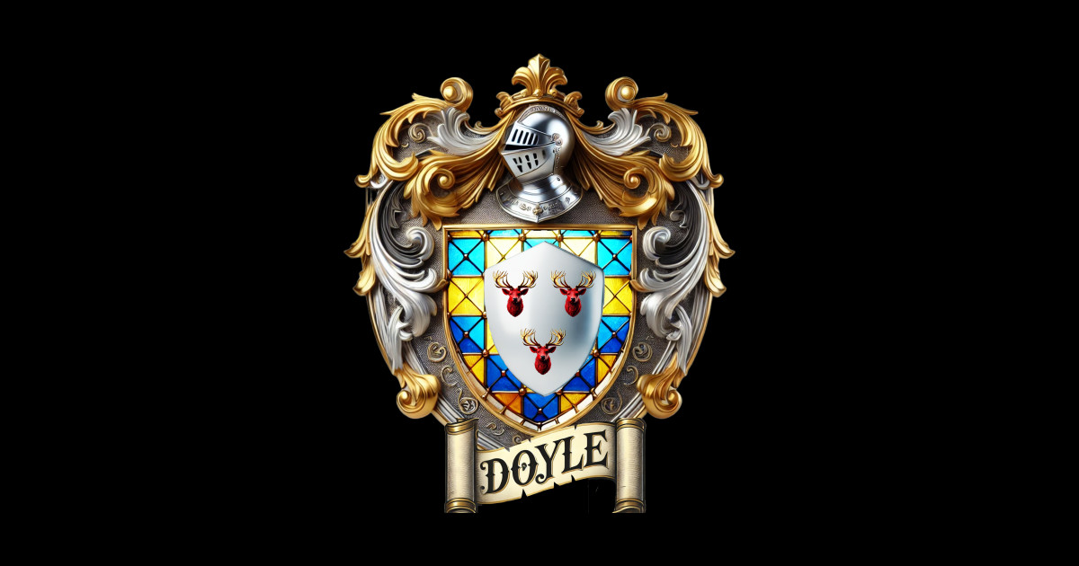 Doyle Family Crest – Ancestral Coat of Arms with Regal Stag Symbol ...