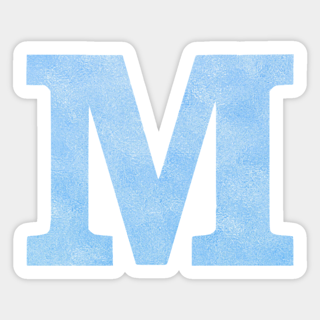 The Letter M Blue Metallic Design - Sticker - Sticker | TeePublic