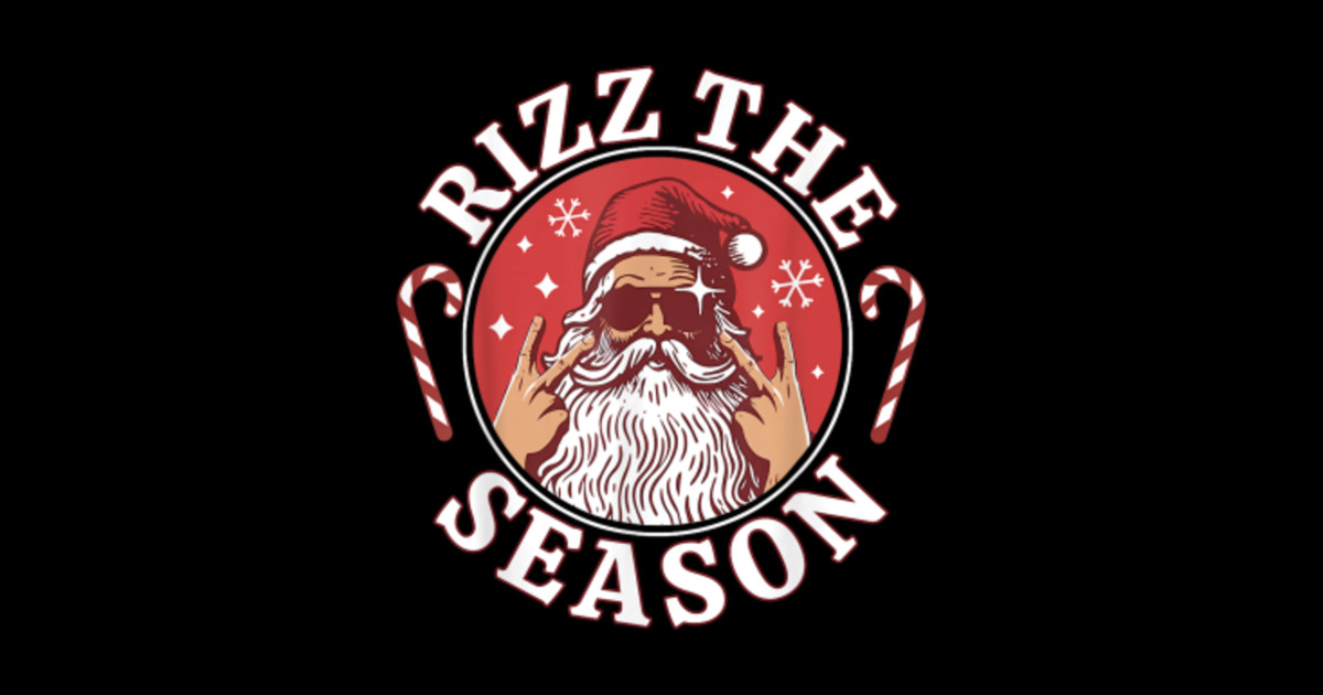 Punk Rock Retro Rizz The Season Funny Santa Clause Rizzler - Christmas ...