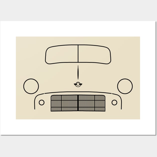 Morris Minor Series II "highlight" 1950s British classic car outline ...
