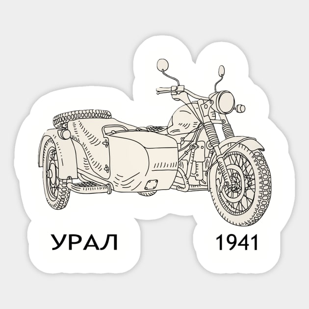 Ural sidecar motorcycle - Ural - Sticker | TeePublic